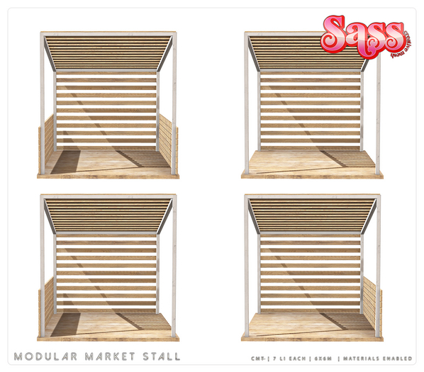 Second Life Marketplace - Sass [HD] Modular Market Stall